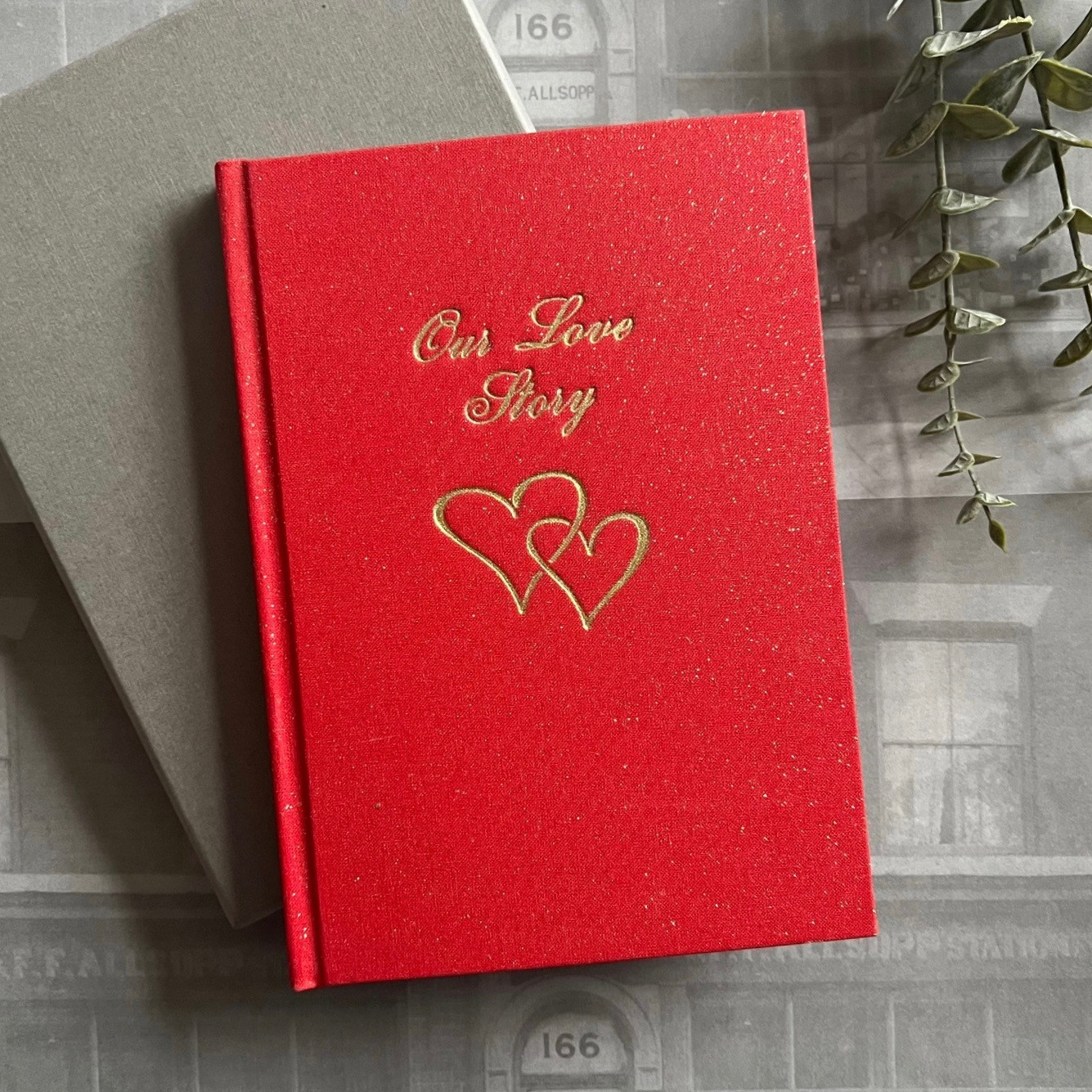 Personalised 'Love Journal' | Red sparkle cloth | A5 Portrait - Bespoke ...