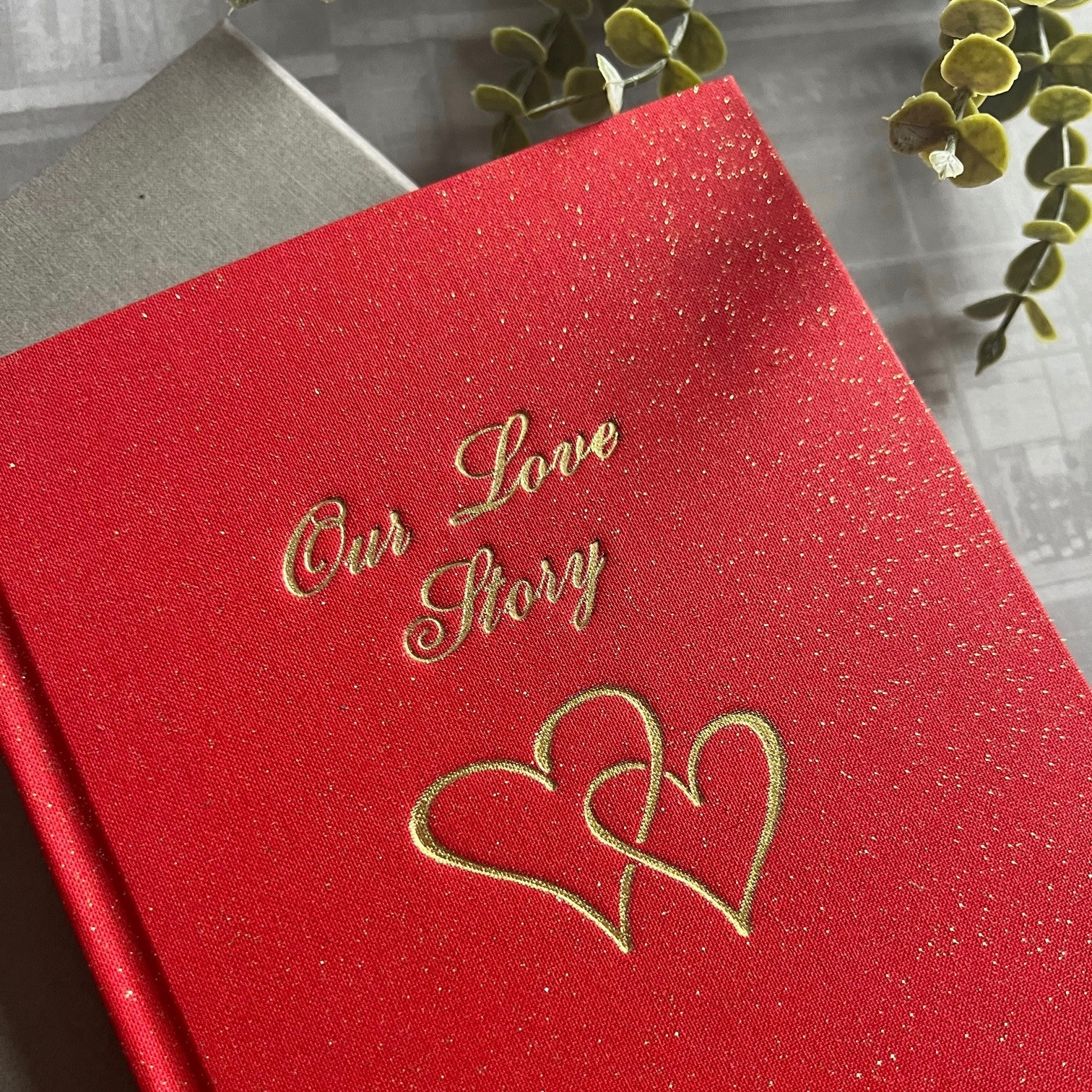 Personalised 'Love Journal' | Red sparkle cloth | A5 Portrait - Bespoke ...