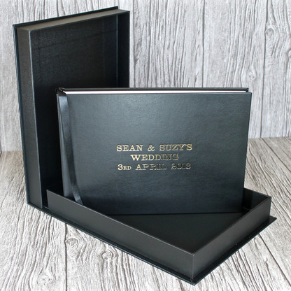 Clamshell Box | Black Leather (Box Only) - Bespoke Album Company