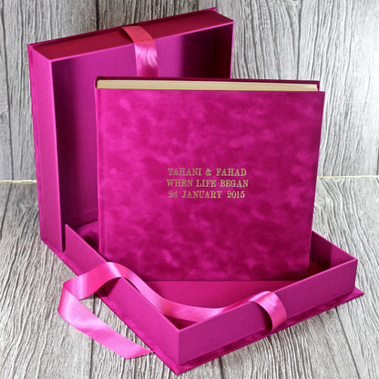 Clamshell Box | Fuchsia Pink Velvety Suede Look Cloth (Box Only ...