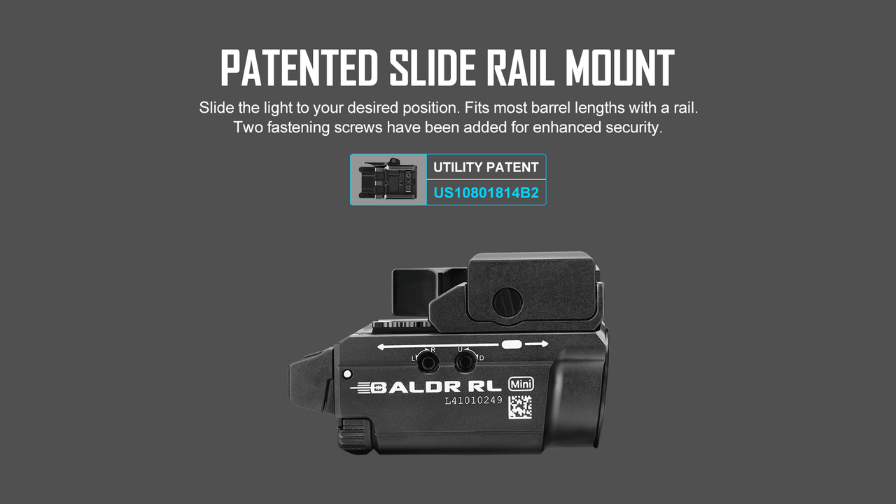 Olight BALDR RL Mini Rail Mounted Light Black BALDRRLMINIBK