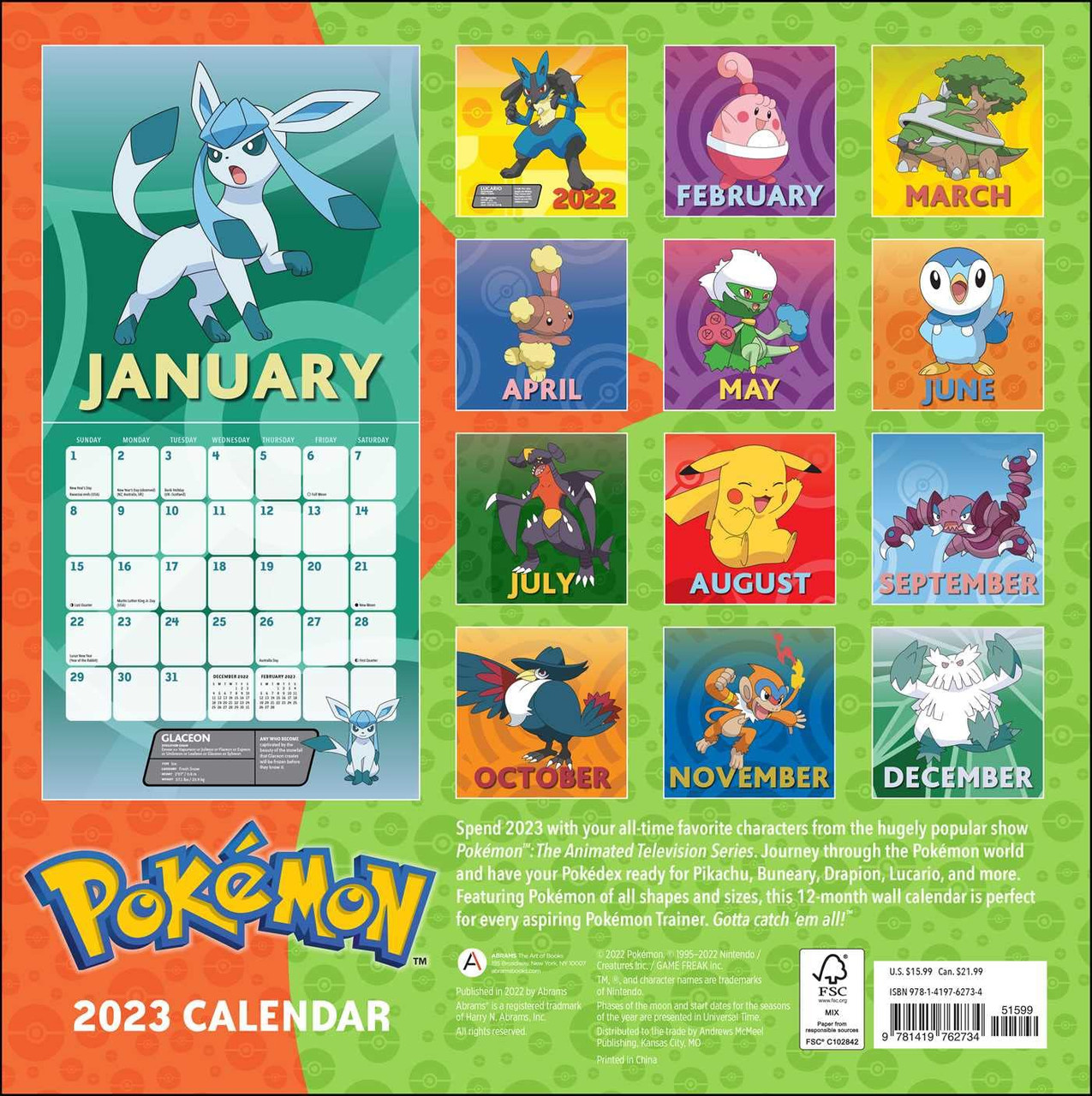 POKEMON 2023 WALL CALENDAR - Graphic