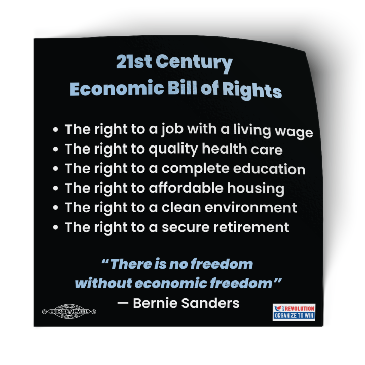 Economic Bill (4" x 4" Vinyl Sticker -- Pack of Two!) - Our Revolution ...