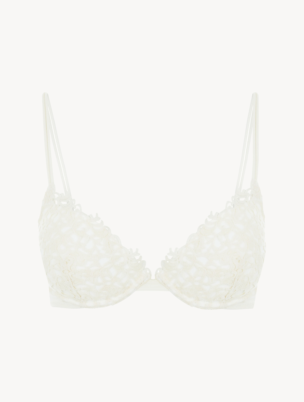 Luxury Lace Push-Up Bra in White | La Perla
