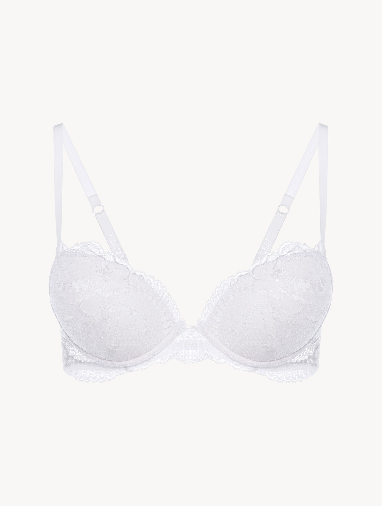 Luxury Lace Push-Up Bra in White | La Perla