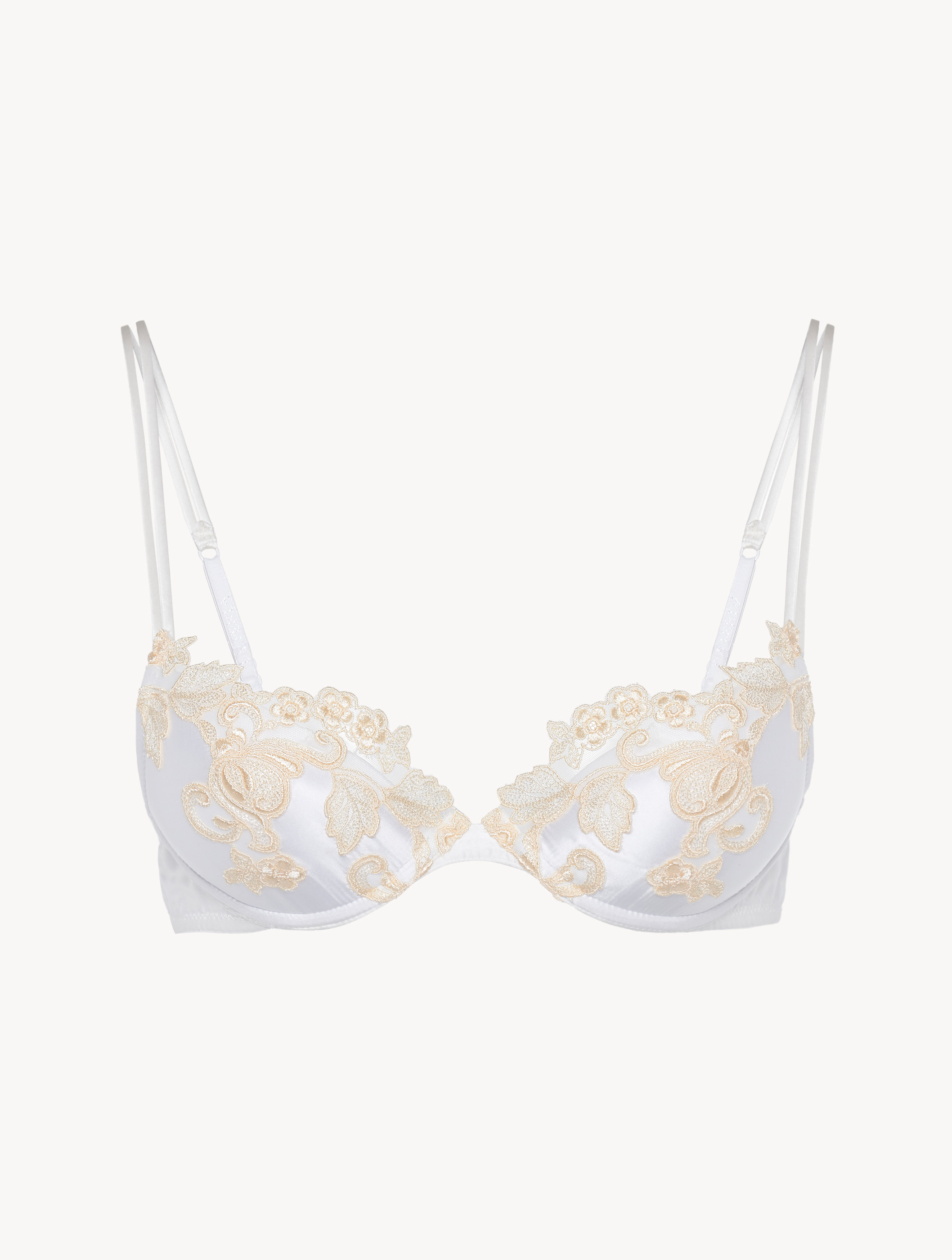 Luxury Lace Push-Up Bra in White | La Perla