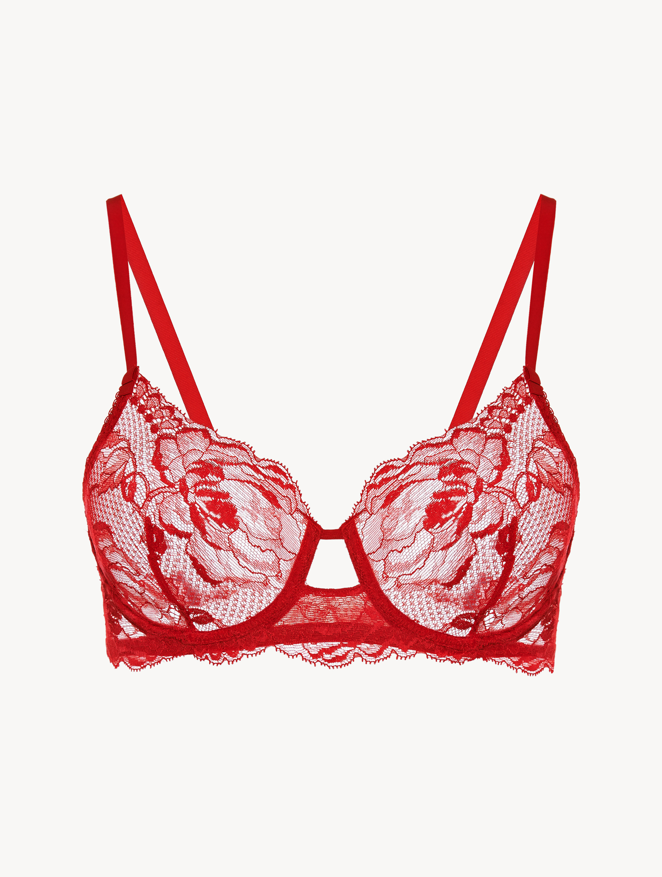 Luxury Lace Underwired Bra in Red | La Perla