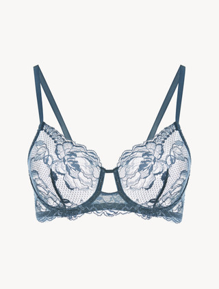 Luxury Lace Push-Up Bra in Dark Blue | La Perla