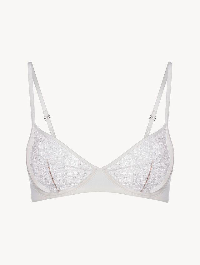 White lace non-wired bra - La Perla - UK