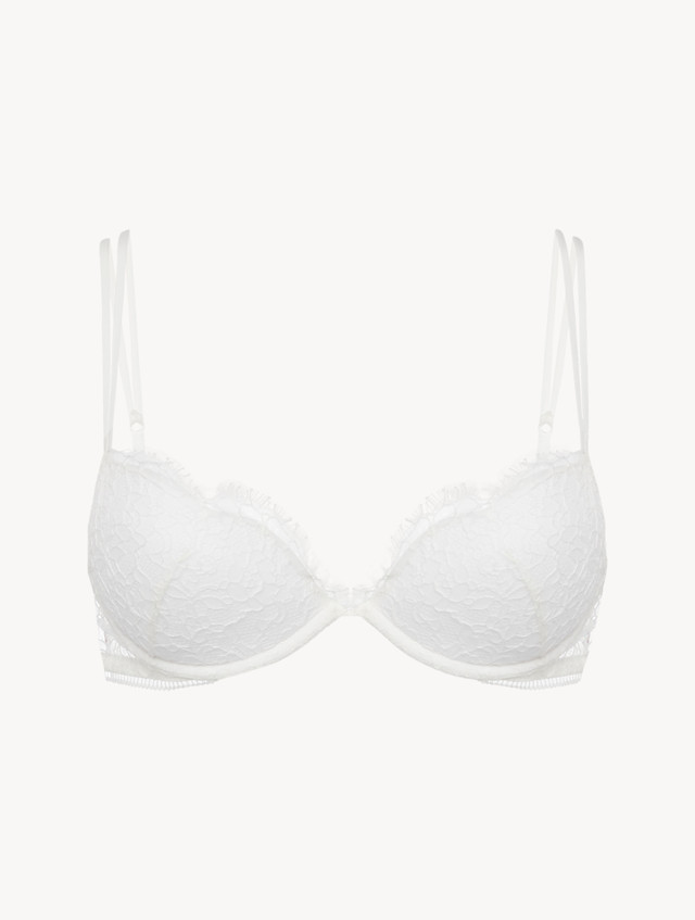 Luxury Lace Push-Up Bra in White | La Perla