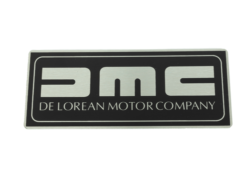 8. DMC Air Cleaner Label (small early cars) Stainless - DeLorean Industries