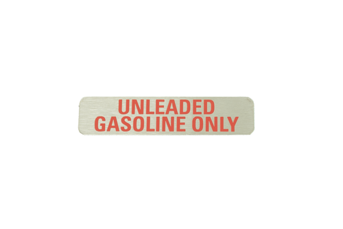 Stainless Unleaded Fuel Label - DeLorean Industries