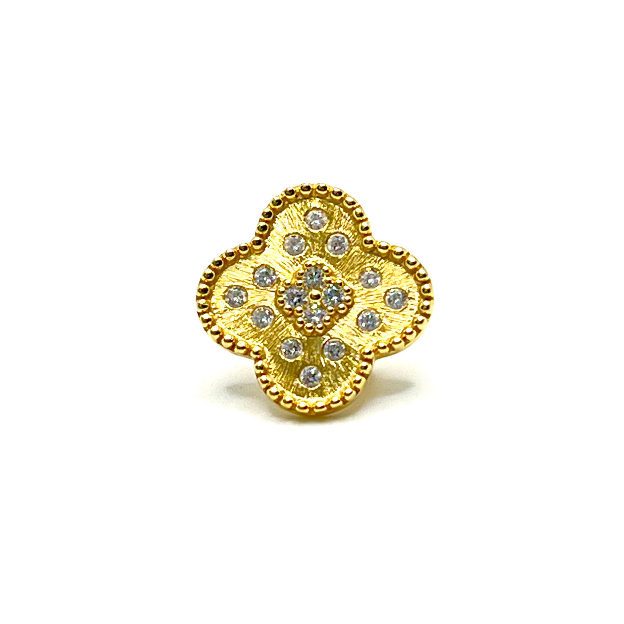 Clover Center Clover Shape Vermeil Earrings
