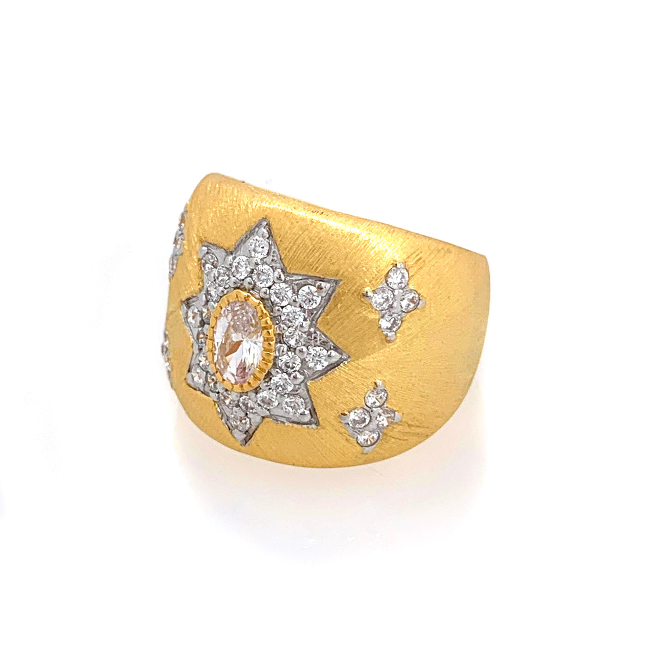 Star Pattern Vermeil Ring - Bijoux Num