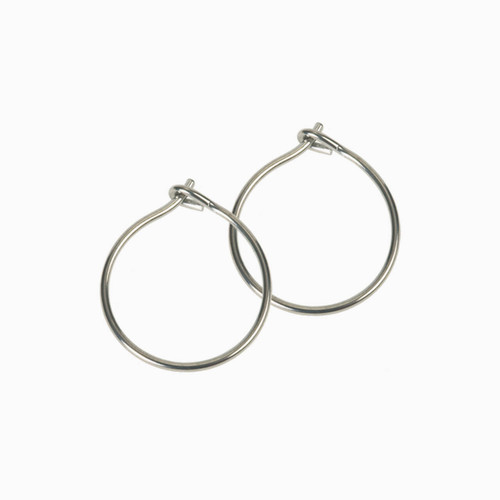 Medical Grade Titanium Silver Safety Hoop Earrings