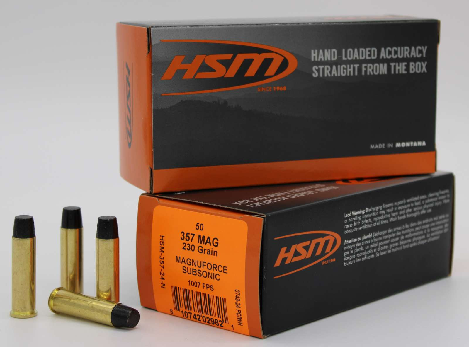 HSM Subsonic .357 Magnum 230gr Hard Cast Lead Flat Nose