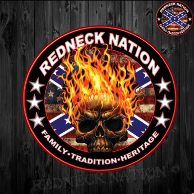 Redneck Nation Flaming Skull RNST-27 - Redneck Nation