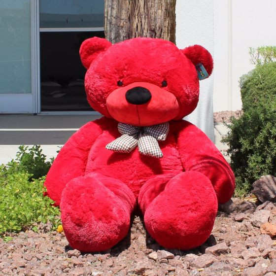 GIANT 63” (5 ft. 3 in.) RED Teddy Bear Stuffed Plush Toy from Joyfay®