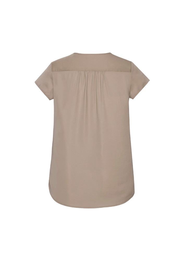 KAYLA WOMENS V-NECK PLEAT BLOUSE RB967LS