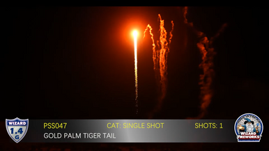 Gold Palm Tiger Tail - Pyromania Fireworks