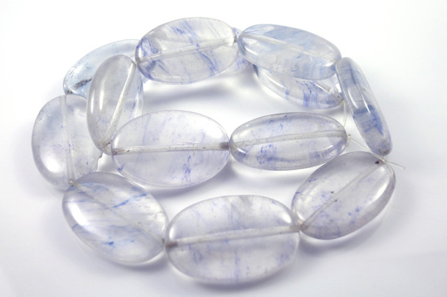 20x30x7mm Reconstituted Blueberry Quartz Oval Beads 15.5"
