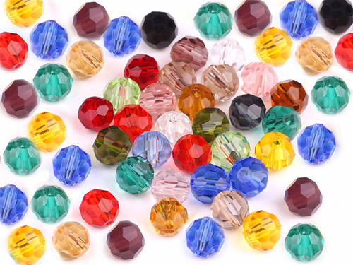 Mix & Match 10mm Crystal Faceted Round 50 Beads [xu9] - JnsBeads.com
