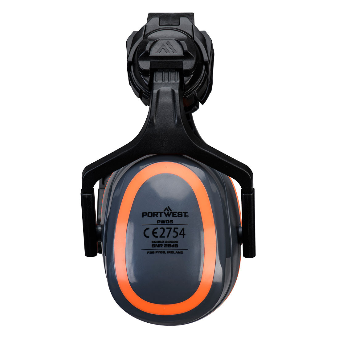Portwest PW05 - HV Extreme Ear Defenders Orange High Clip-On Metal Free ...