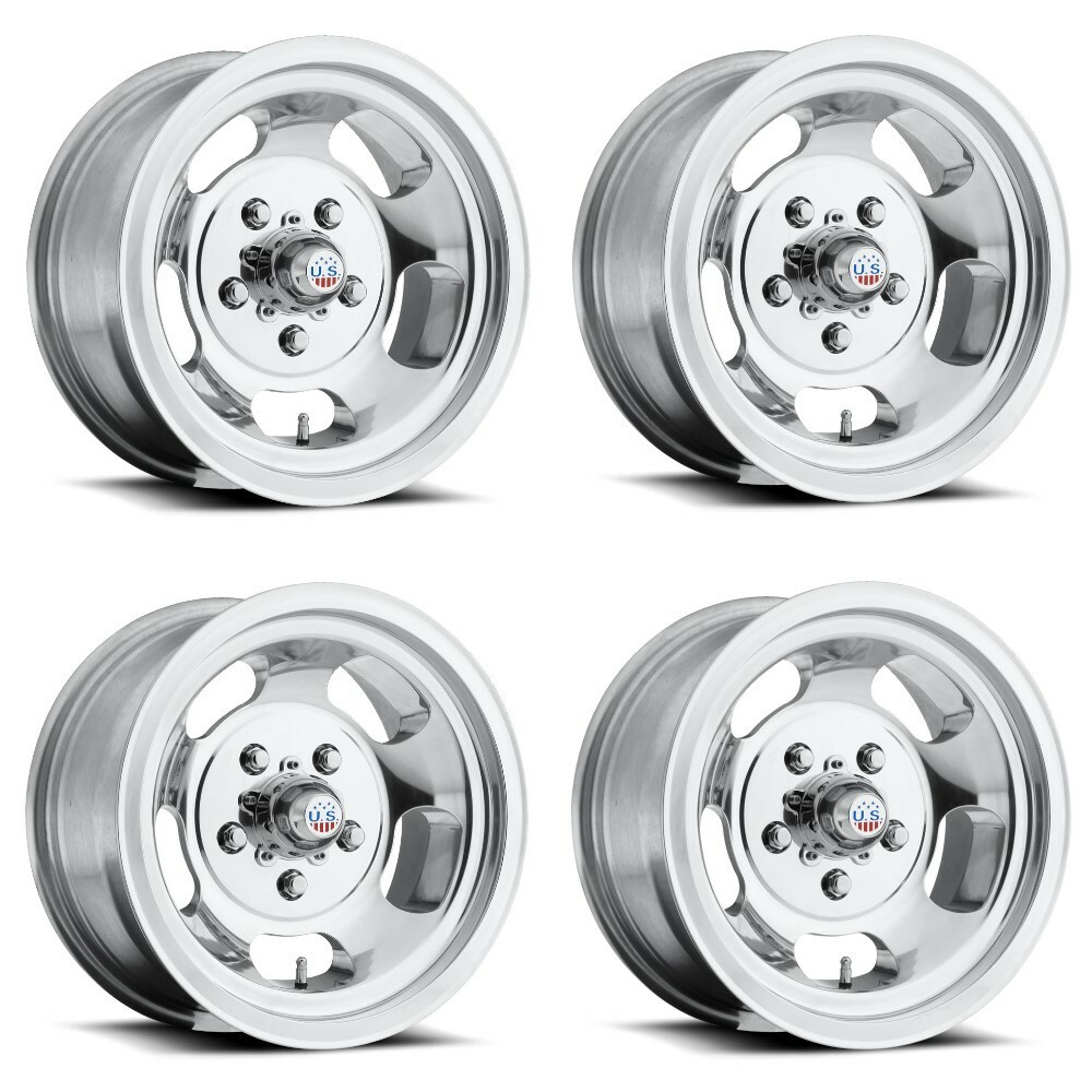 Set 4 15x10 5x4.75 High Luster Polished Wheels US Mag 1PC U101 Indy ...