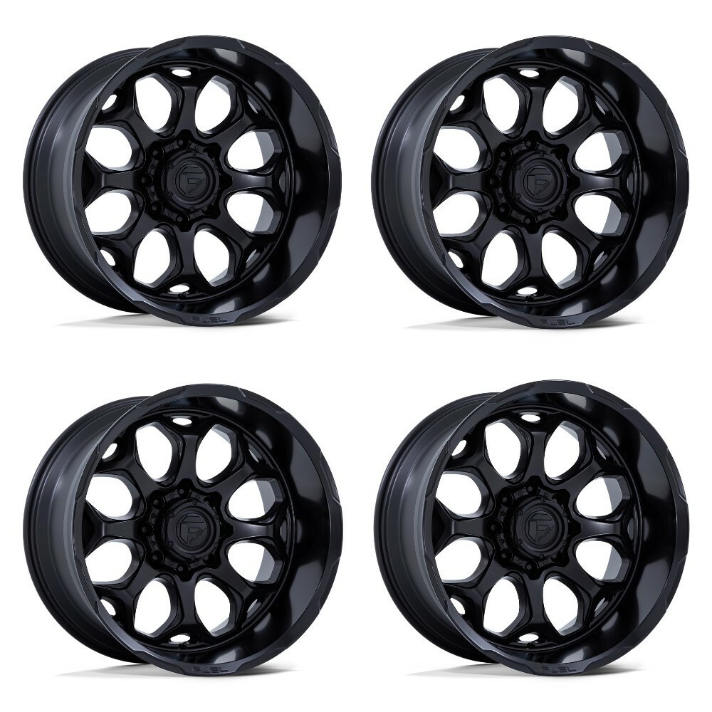 Set 4 Fuel FC862 Scepter 20x10 8x170 Blackout 20" -18mm Lifted For Ford ...