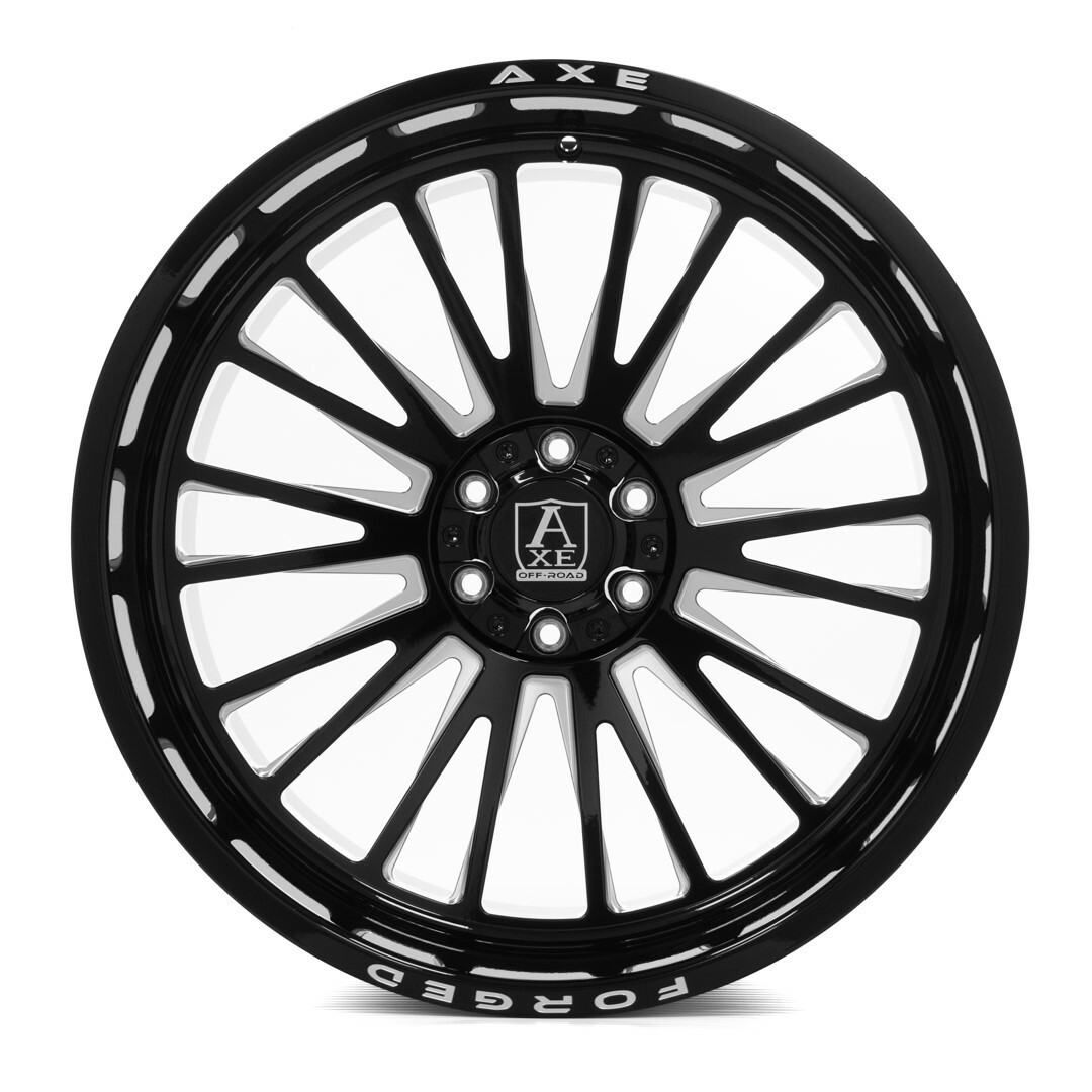 26" Axe Wheels AF7 Forged Gloss Black Milled 26x14 8x6.5 -76mm For ...