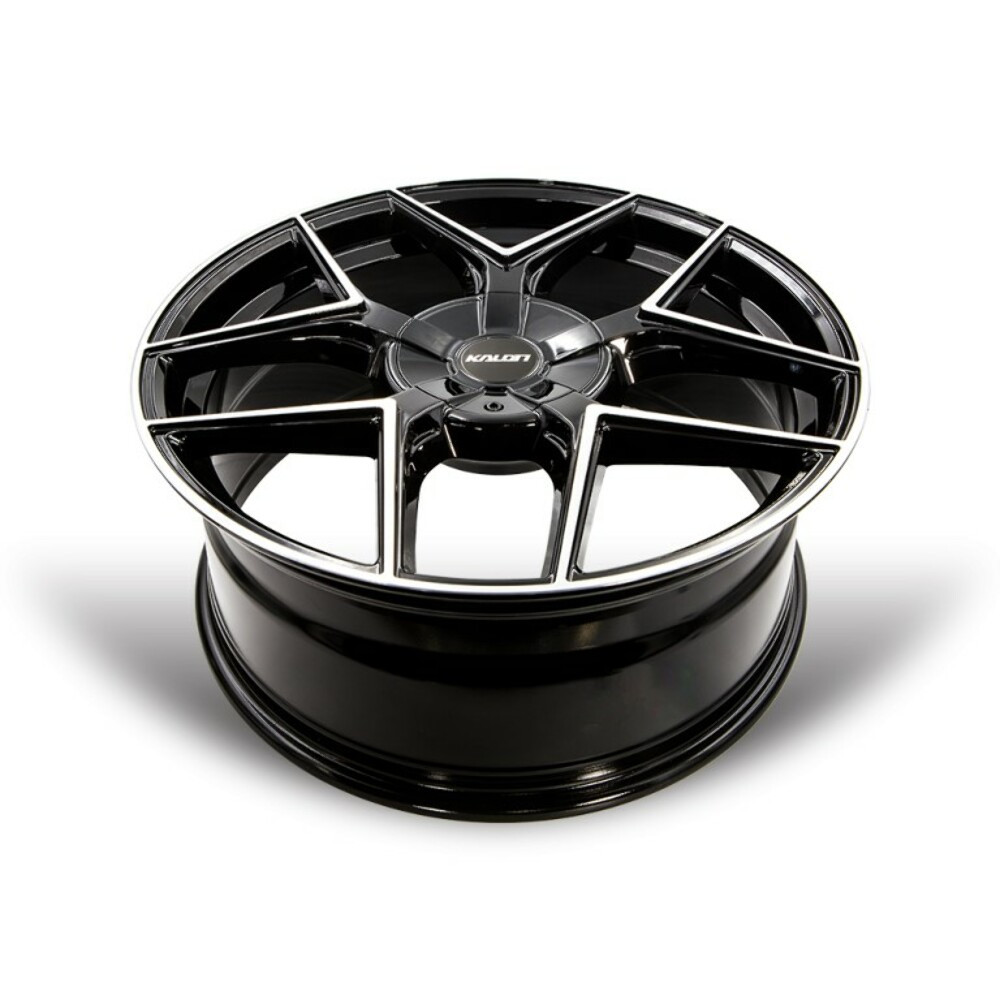 18" Kalon Wheels Falcon 201 Black Machined Face 18x8 Wheel 5x100 5x4.5 ...
