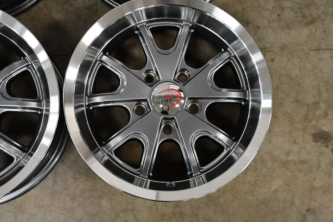 15" Vision American Muscle 143 Torque Gunmetal Machined Lip Wheel 15x7 ...