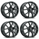 Set 4 17" Voxx Replica Track Hawk Matte Black Wheels 17x8 5x5 35mm Rims ...