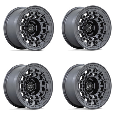 Set 4 Black Rhino Fuji 17x8 5x4.5 Matte Gunmetal Wheels 17" 38mm Rims ...