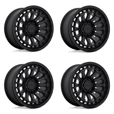 Set 4 Black Rhino Raid 20x9.5 6x5.5 Matte Black Wheels 20" 12mm For ...