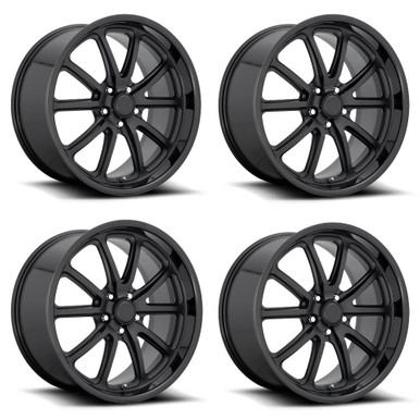 Set 4 US Mag U123 Rambler 22x9 5x5 Gloss Black Matte Black Wheels 22 ...