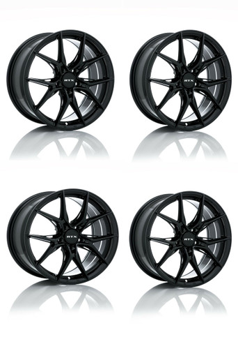 Set 4 17" RTX Slick Gloss Black Wheels 17x7.5 5x4.5 42mm Truck Suv Rims ...