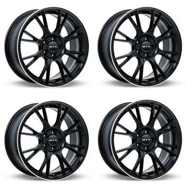 Set 4 17" RTX Vapor Black Machined Wheels 17x7.5 5x4.5 40mm Truck Suv ...