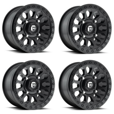 Set 4 Fuel UTV D579 Vector Utv 15x7 4x137 Matte Black Wheels 15" 38mm ...