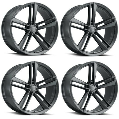 Set 4 OHM Lightning 22x9 5x120 Gloss Gunmetal Wheels 22" 25mm Rims ...