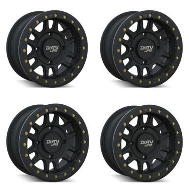 Set 4 15" Dirty Life Canyon Pro SXS 15x7 Matte Black 4x137 Wheels 13mm ...