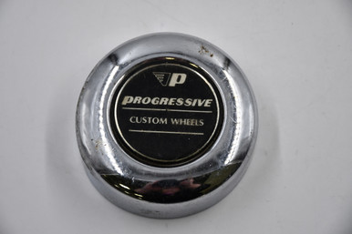 Progressive Custom Wheels Chrome w/ Black & Gold Logo Wheel Center Cap ...