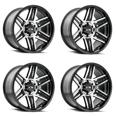 Set 4 20" Ion 147 20x9 Black Machined 5x150 Wheels 18mm For Toyota Rims ...