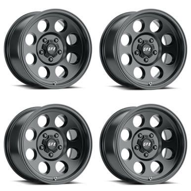 Set 4 17" Voxx G-FX TR-16 Matte Black Wheels 17x9 5x5.5 12mm Rims - A2i ...