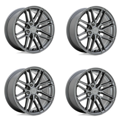 Set 4 Motegi MR157 CM8 16x7.5 4x100 4x4.25 Gloss Gunmetal Wheels 16 ...