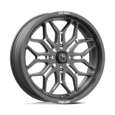 22" MSA Offroad Wheels M47 Sniper 22x7 Gunmetal Milled 4x156 Wheel 10mm ...
