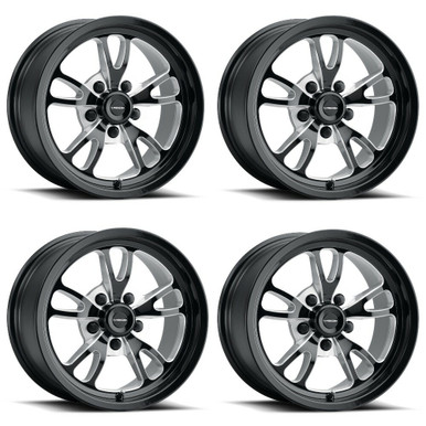 Set 4 15" Vision American Muscle 149 Patriot Black Milled 5x4.5 Wheels ...
