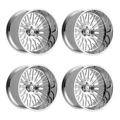 Set 4 24" Fittipaldi Off Road FTF500P 24x14 Polished 5x5 Wheels -76mm ...