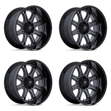 Set 4 20" Fuel Darkstar 20x9 6x135 6x5.5 1mm Matte Gunmetal Black Lip ...
