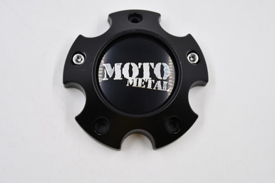 Moto Metal Satin Black w/ Chrome Logo & Cosmetic Screws Wheel Center ...